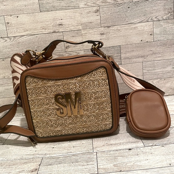 Steve Madden | Bags | Steve Madden Belizza Cognac Raffia Crossbody ...